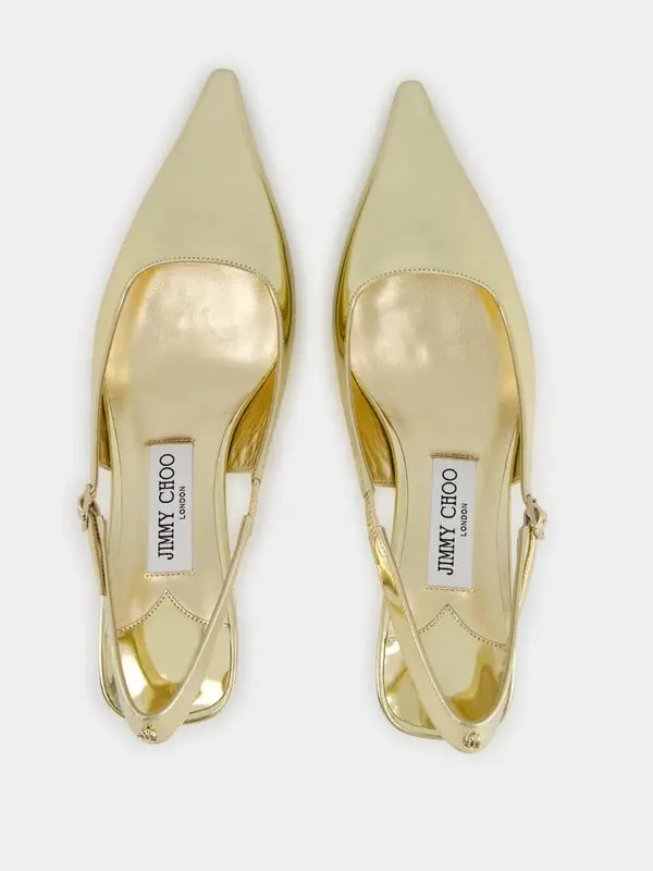 JIMMY CHOO Amel Slingback Pumps - Gold
