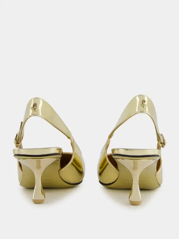 JIMMY CHOO Amel Slingback Pumps - Gold
