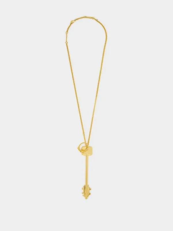 Rabanne Key Pendant Necklace - Gold