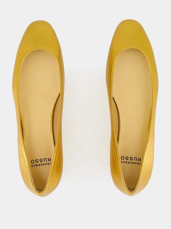 FRANCESCO RUSSO Old Laminated Nappa Leather Ballerinas