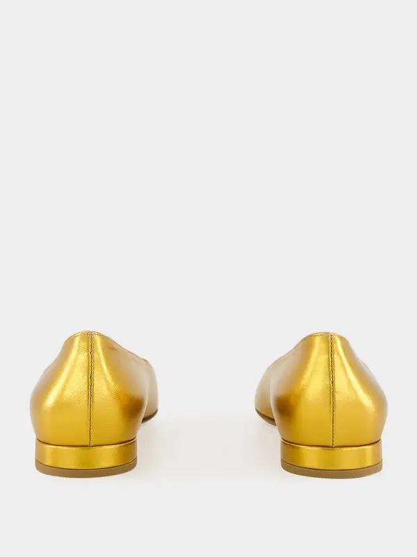FRANCESCO RUSSO Old Laminated Nappa Leather Ballerinas