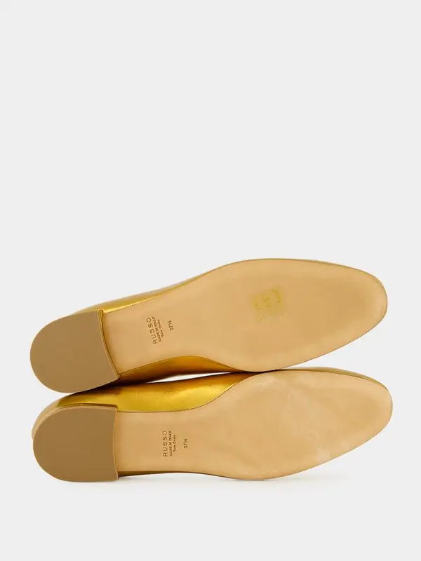 FRANCESCO RUSSO Old Laminated Nappa Leather Ballerinas
