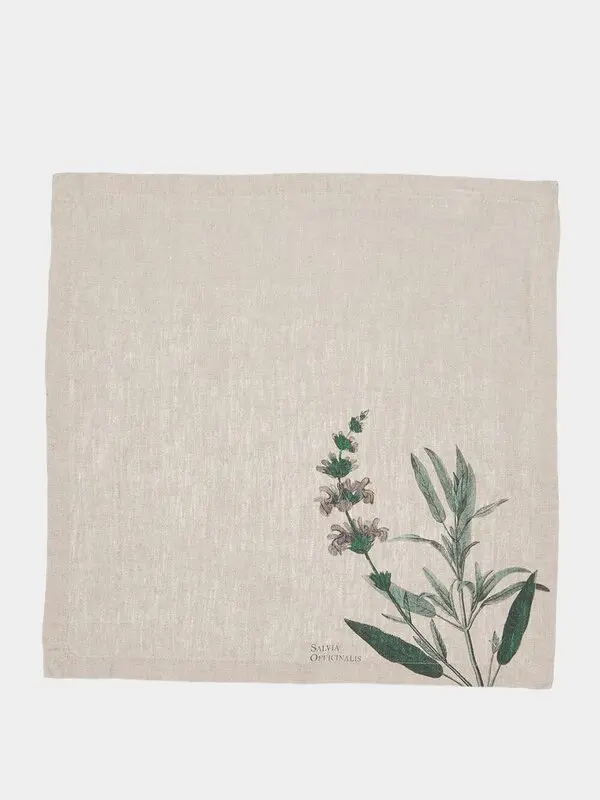 LINOROOM Set Of 6 Linen Aromatic Herbs Napkins
