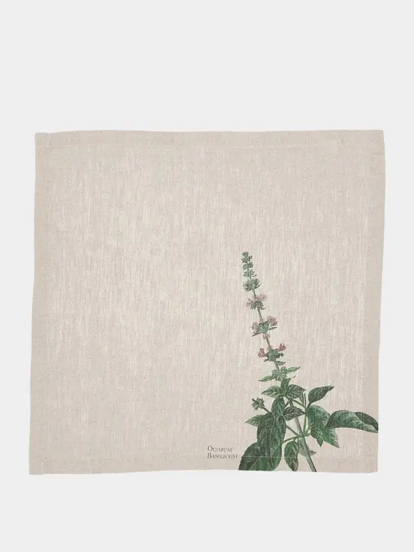 LINOROOM Set Of 6 Linen Aromatic Herbs Napkins