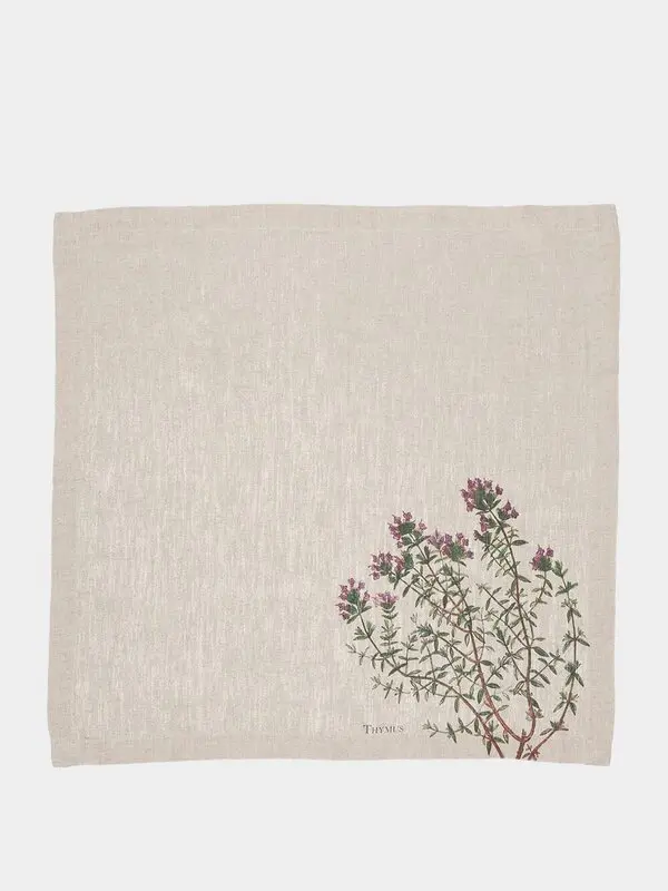 LINOROOM Set Of 6 Linen Aromatic Herbs Napkins