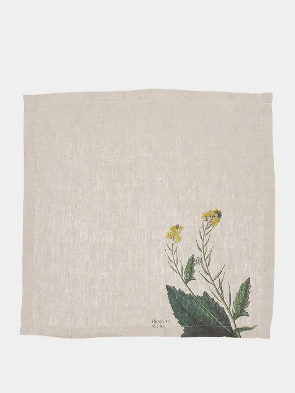 LINOROOM Set Of 6 Linen Aromatic Herbs Napkins