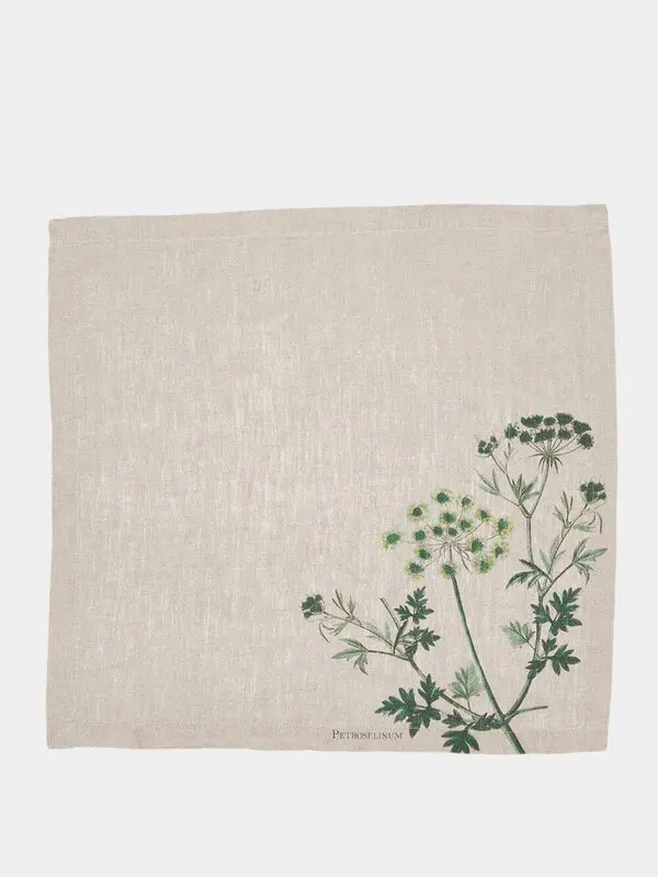 LINOROOM Set Of 6 Linen Aromatic Herbs Napkins