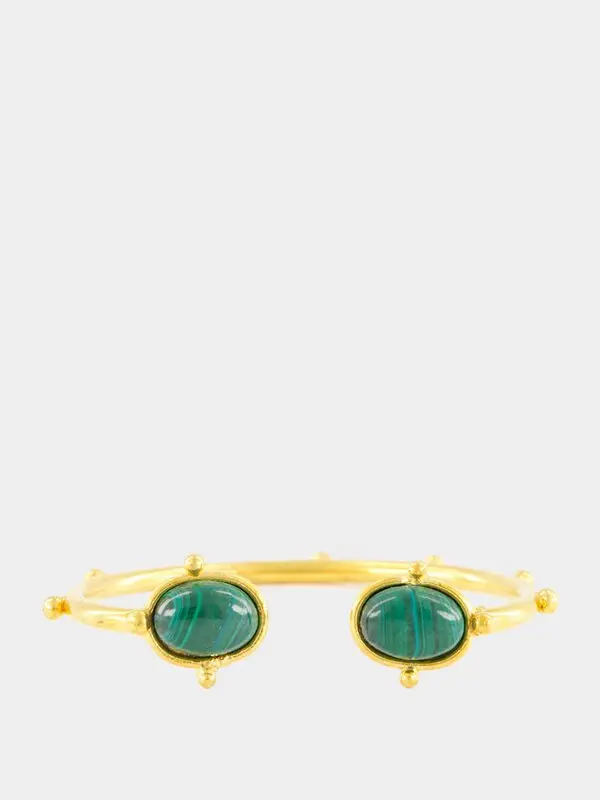 Sylvia Toledano Holis Malachite Cuff Bracelet - Gold