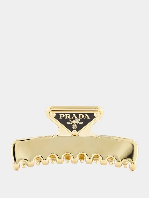 Prada Metal Hair Clip - Gold