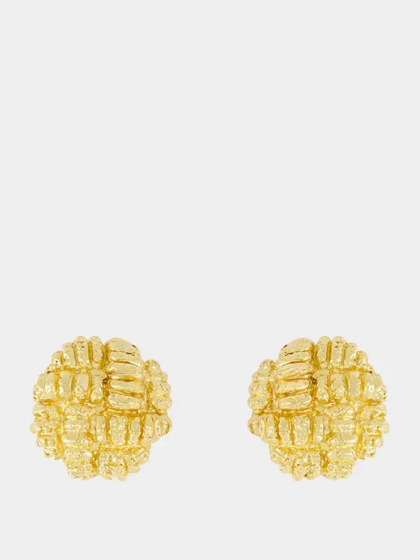 PAOLA SIGHINOLFI Ares 18k-plated Textured Stud Earrings - Gold
