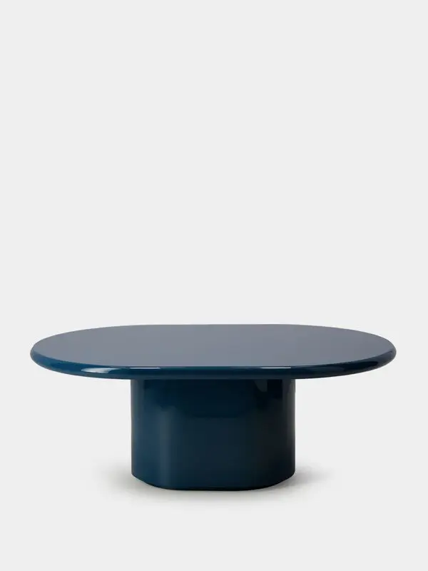HOUSE OF CAPRICORN Amendoeira Petrol Lacquered Wood Coffee Table - Blue