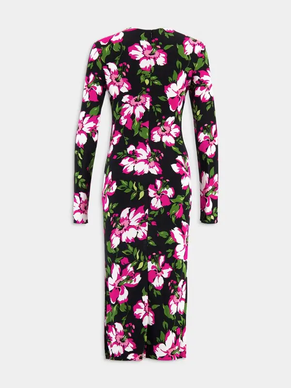 TOM FORD Floral Crepe Jersey Midi Dress - Multicolour