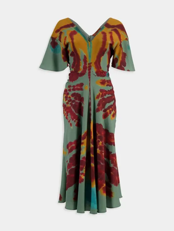 Altuzarra Peloponnese Tie-dye V-neck Midi Dress - Multicolour