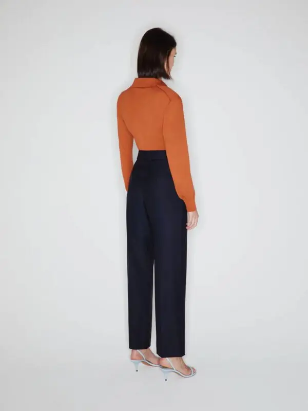 BLAZÉ MILANO First Class Navy Wool-mohair Pants