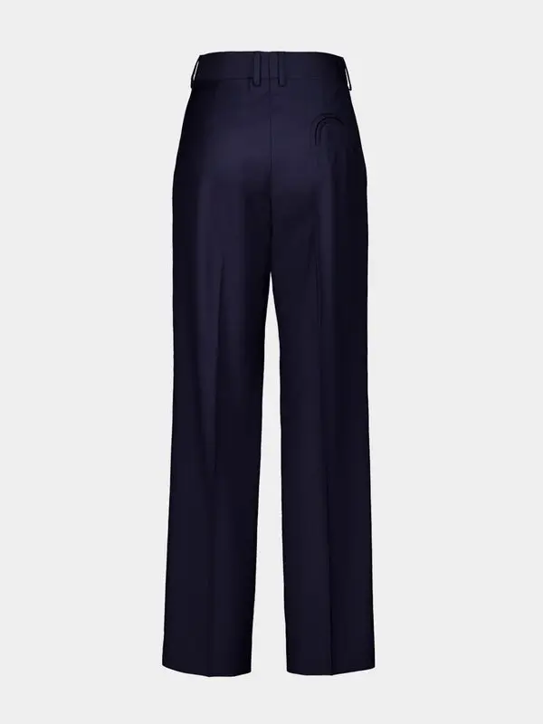 BLAZÉ MILANO First Class Navy Wool-mohair Pants