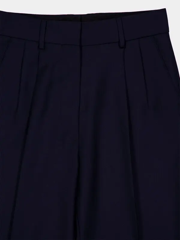 BLAZÉ MILANO First Class Navy Wool-mohair Pants