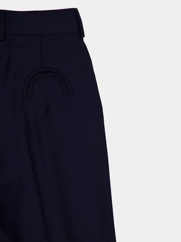 BLAZÉ MILANO First Class Navy Wool-mohair Pants