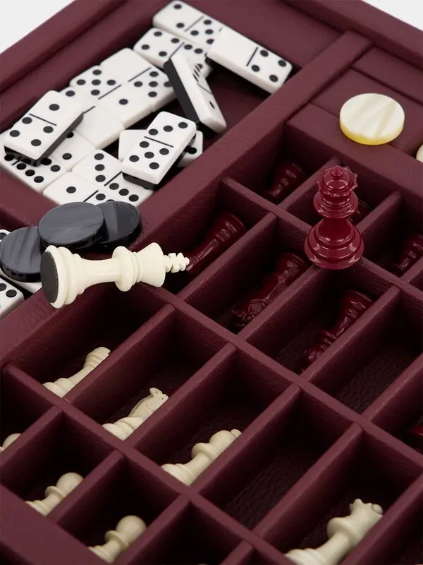 Hector Saxe Paris Leather Multi-game Box - Purple