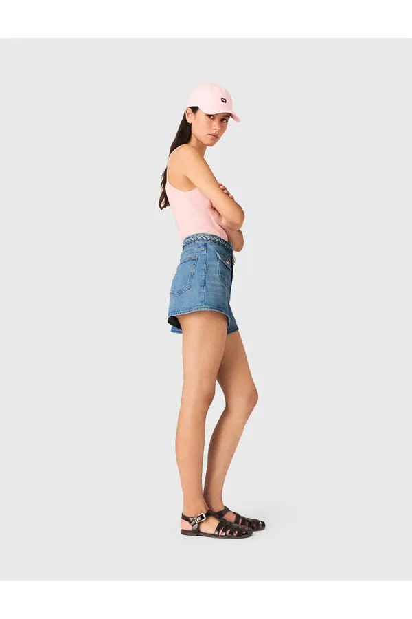 Maje Braided Denim Shorts