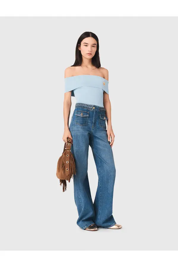 Maje Braided Flare Jeans
