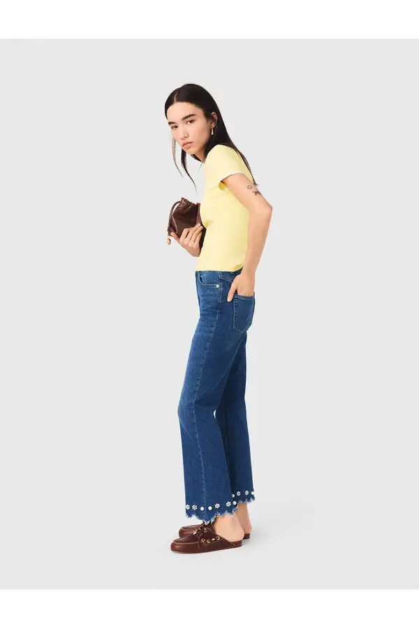 Maje Beaded Bootcut Jeans