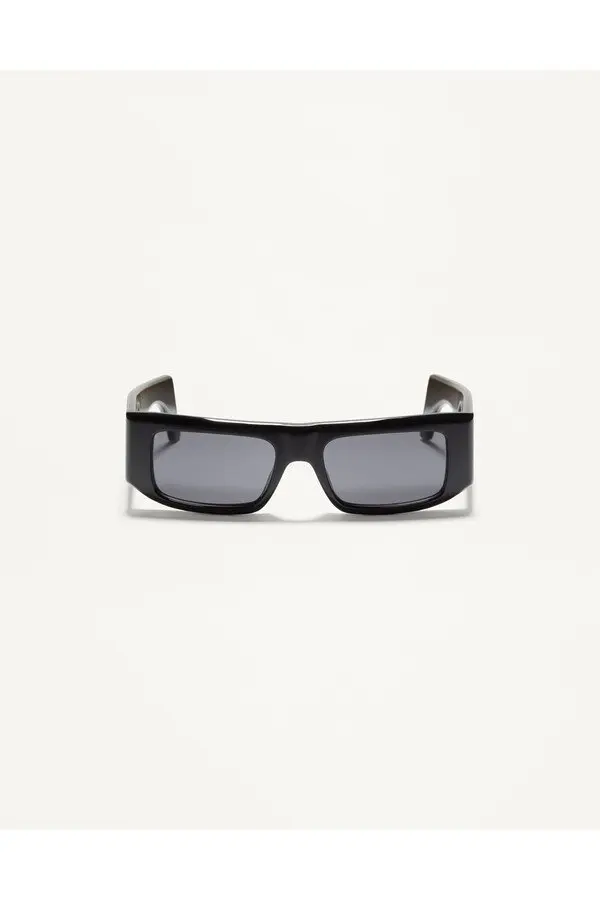 Valentino Garavani Rectangular Acetate Sunglasses - Black
