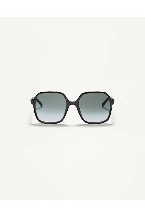 Valentino Garavani Rectangular Acetate Sunglasses - Black