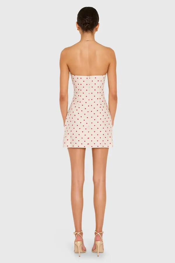 Amanda Uprichard Strapless Soho Polka Dot Romper