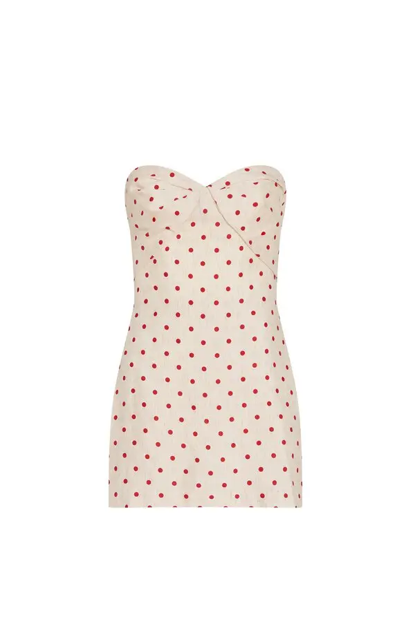 Amanda Uprichard Strapless Soho Polka Dot Romper