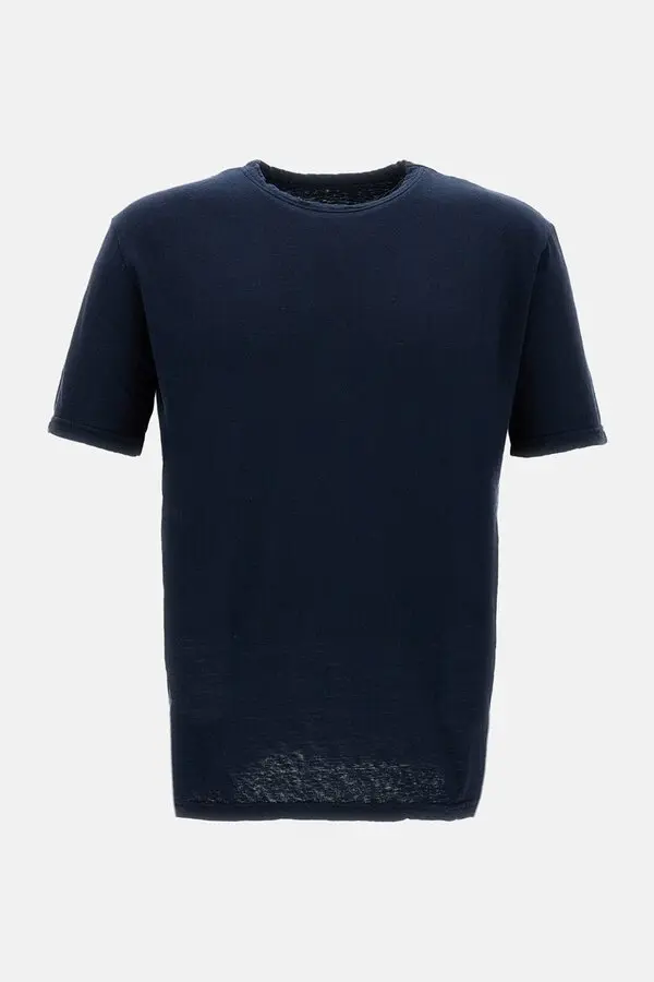 ORIGINAL VINTAGE Cotton And Linen T-shirt - Blue