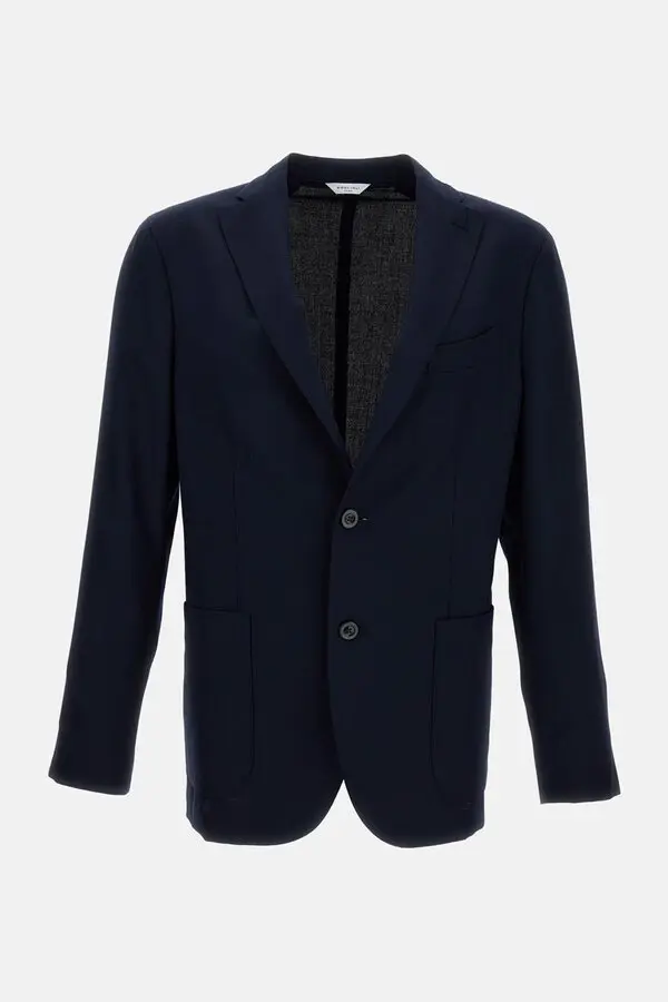 Boglioli K Jacket In Wool Fresco - Blue