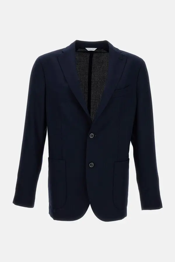 Boglioli K Jacket In Wool Fresco - Blue