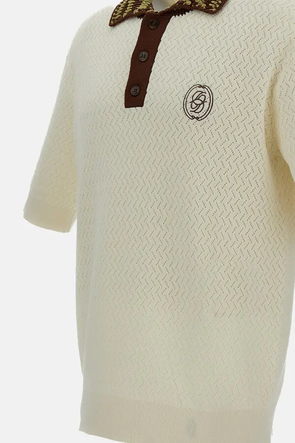 Drole De Monsieur Openwork Knit Polo D Miroir