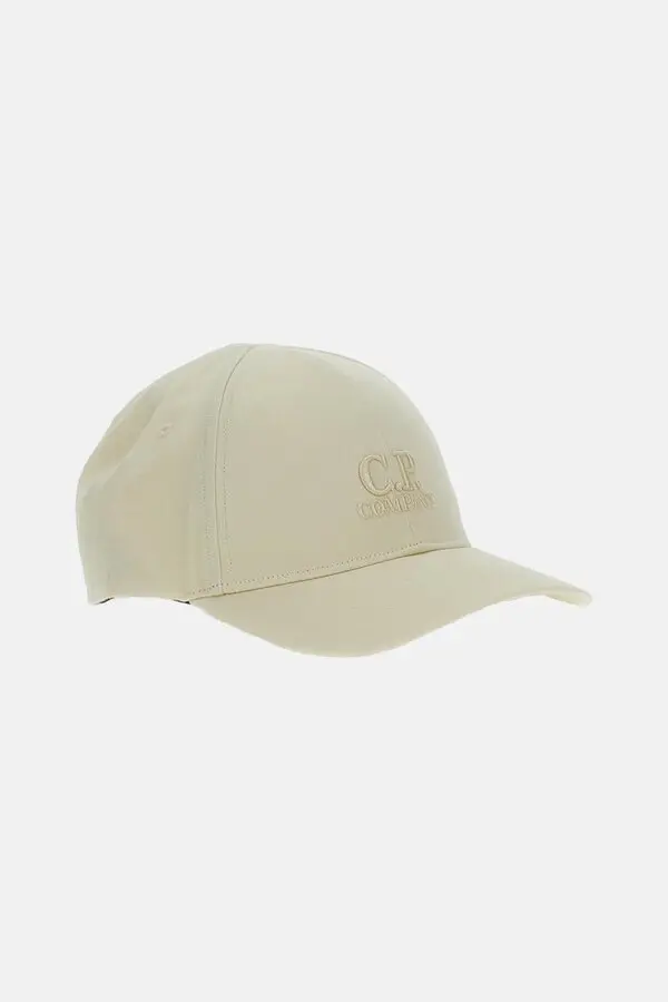 C.P. COMPANY Gabardine Logo Cap - Beige