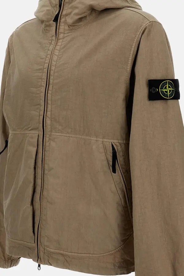 Stone Island Hooded Technical Jacket - Beige