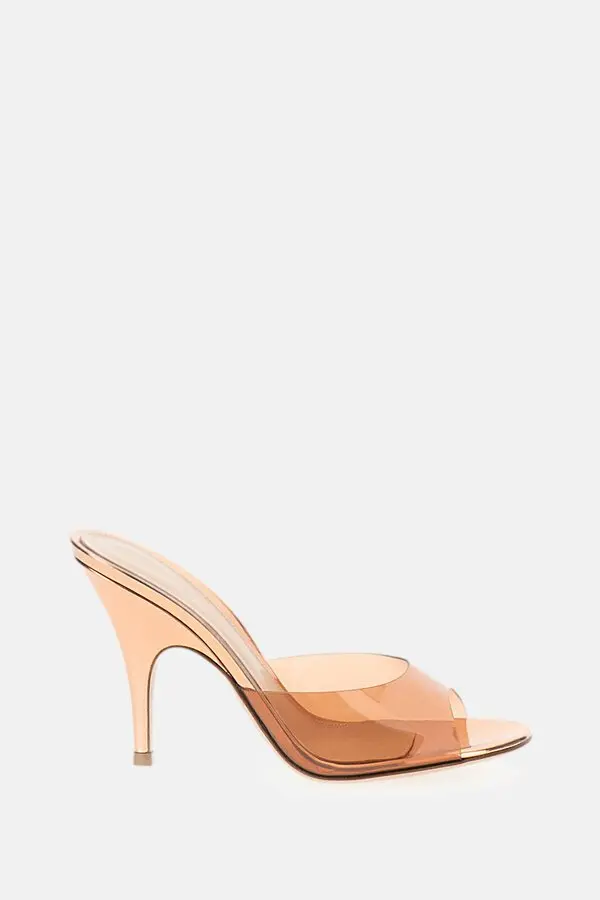 GIANVITO ROSSI Sofia Metallic Mules - Gold