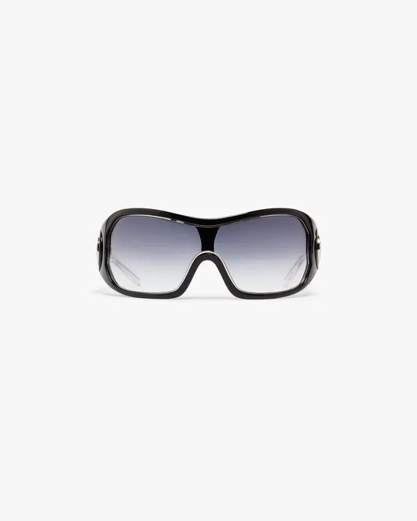 Casablanca Black Outline Shield Sunglasses