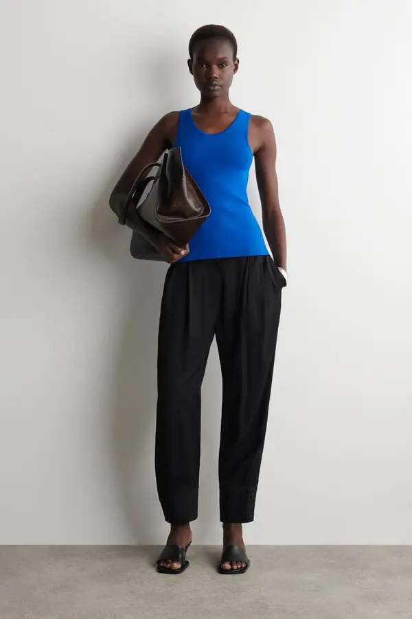 Cos Knitted Scoop-neck Tank Top - Blue