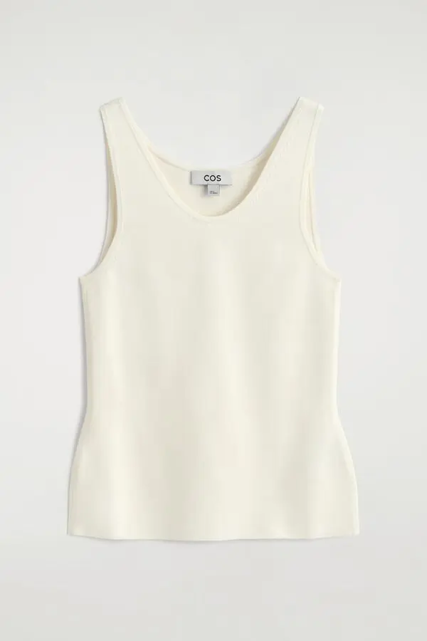 Cos Knitted Scoop-neck Tank Top - White