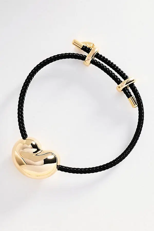 Anthropologie Bean Pendant Cord Bracelet - Black