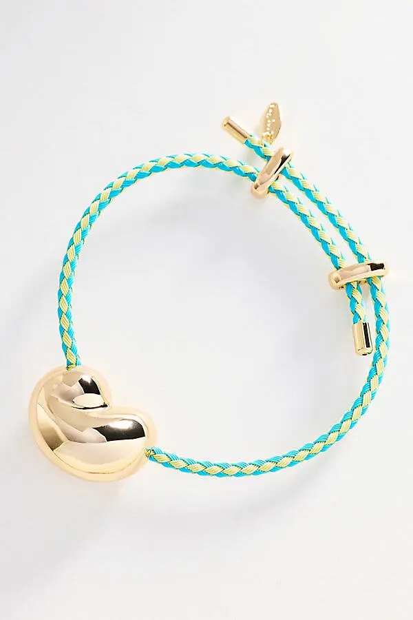 Anthropologie Bean Pendant Cord Bracelet - Mint