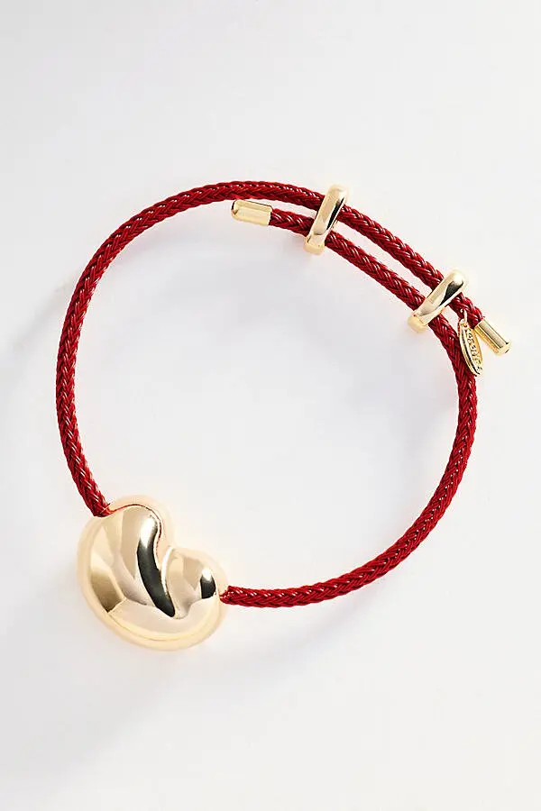 Anthropologie Bean Pendant Cord Bracelet - Red