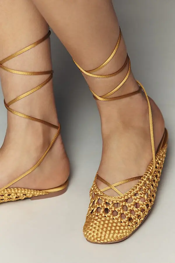 BIBI LOU Kou Ankle-wrap Mules - Amarillo