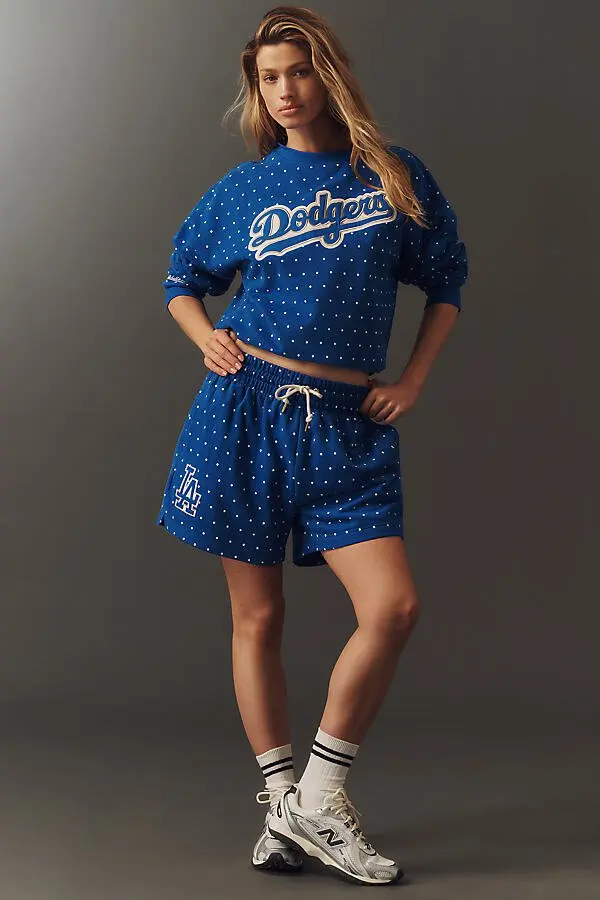 Mitchell & Ness Mlb Long-sleeve Crew-neck Pullover - Dodgers