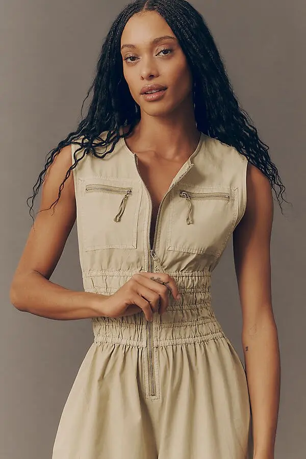 Anthropologie Smocked Wide-leg Jumpsuit