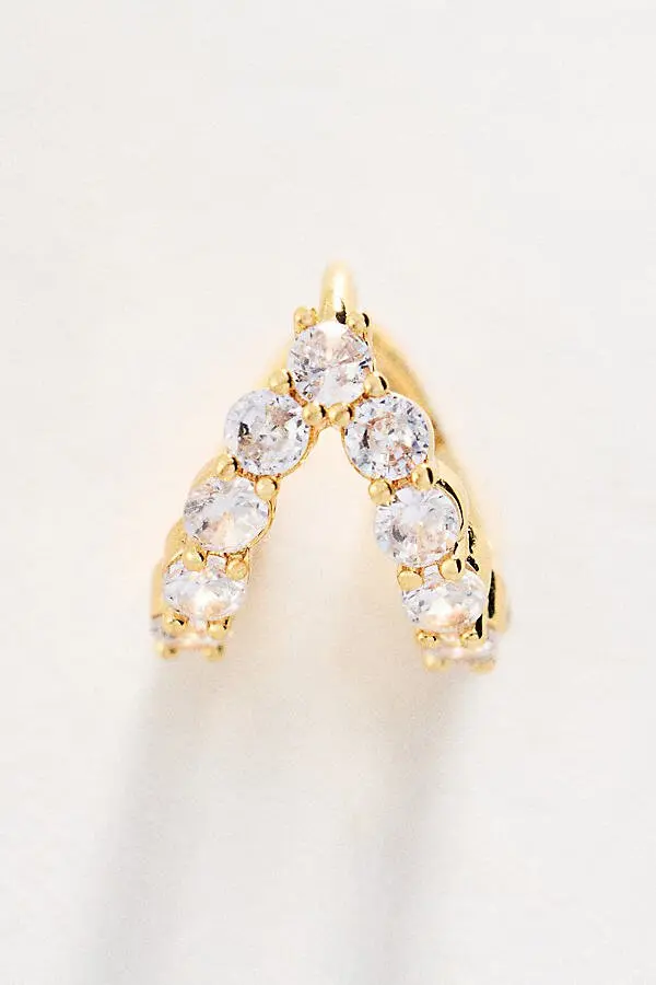 Anthropologie Split Huggie Hoop Earrings - Clear