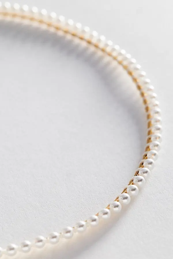 Anthropologie Threaded Pearls Layering Necklace - White