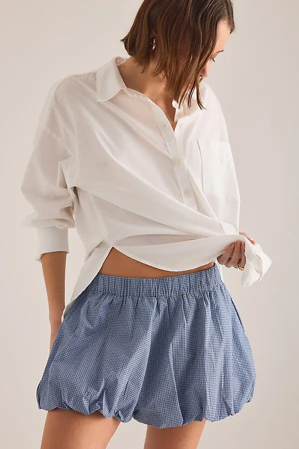 Maeve Cotton Bubble-hem Shorts