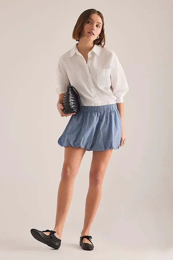 Maeve Cotton Bubble-hem Shorts