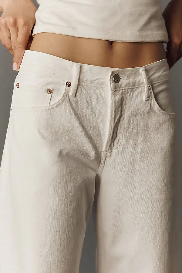 AGOLDE Low-rise Loose Wide-leg Jeans - Marshmallow